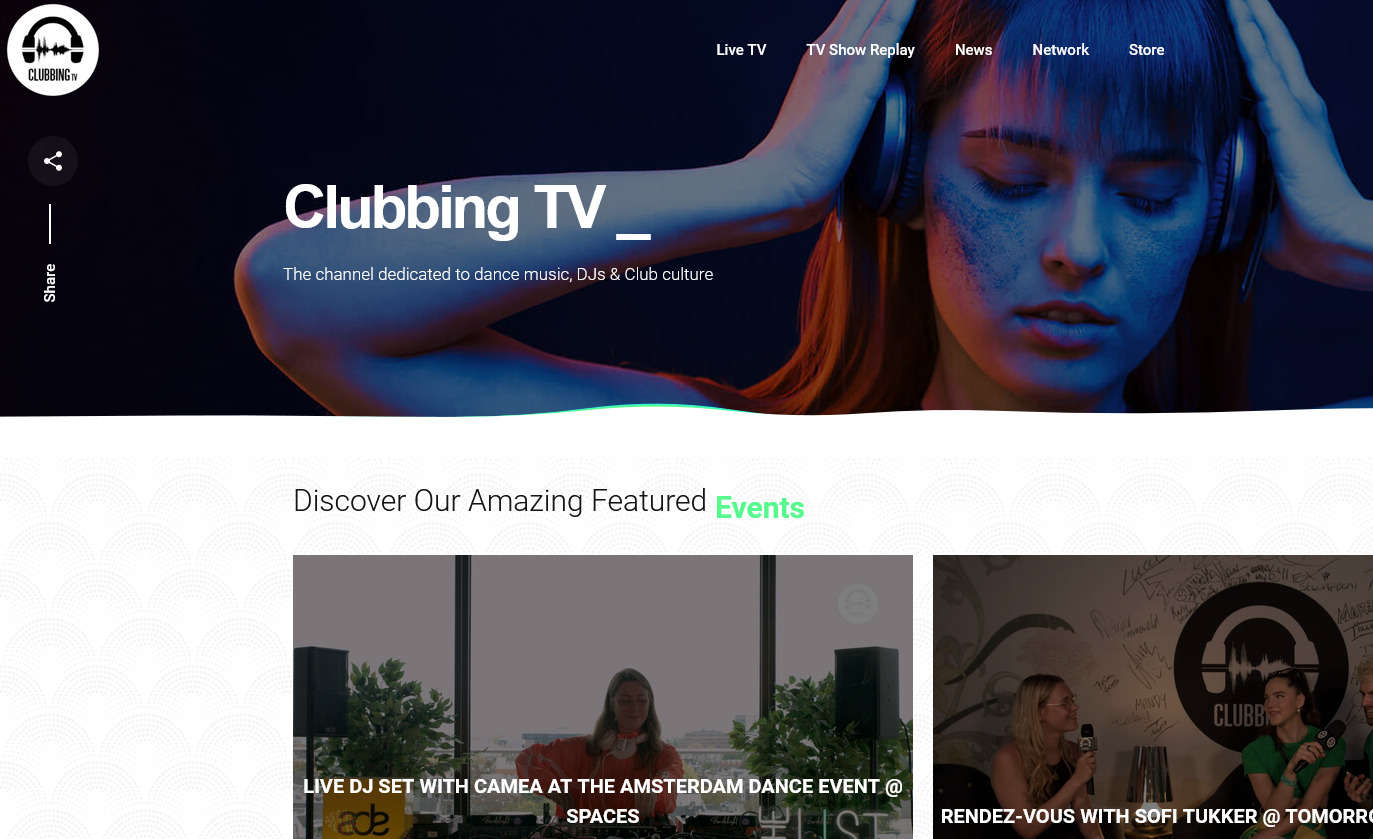 Webdesign CLUBBING TV – Correlatif