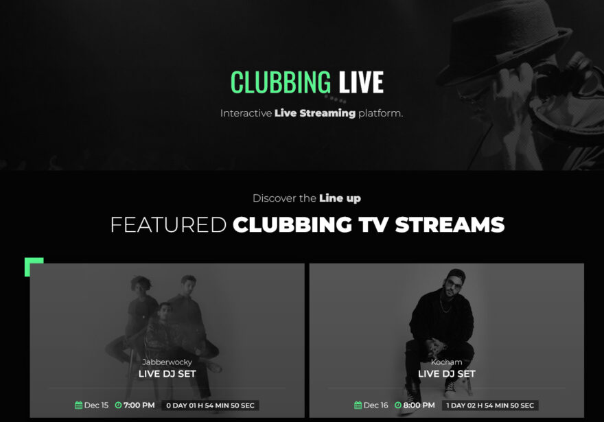Développement web Clubbing Live - Correlatif